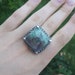 Square Large Ring Huge Gemstone Ring Moss Agate Ring Landscape - Etsy
