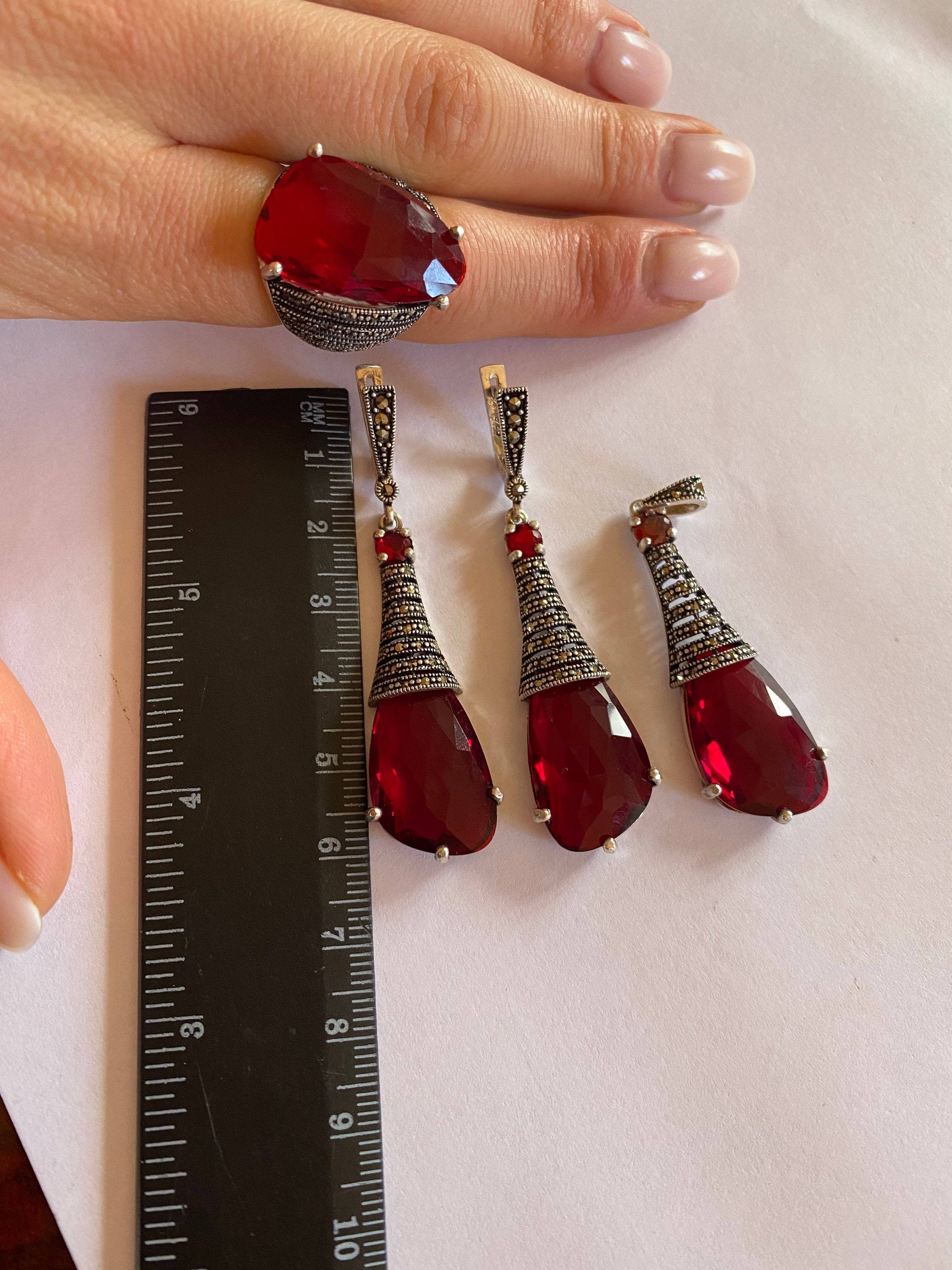 Dark Red Dangle Earrings Long Red Earrings Long Red Drop Earrings ...