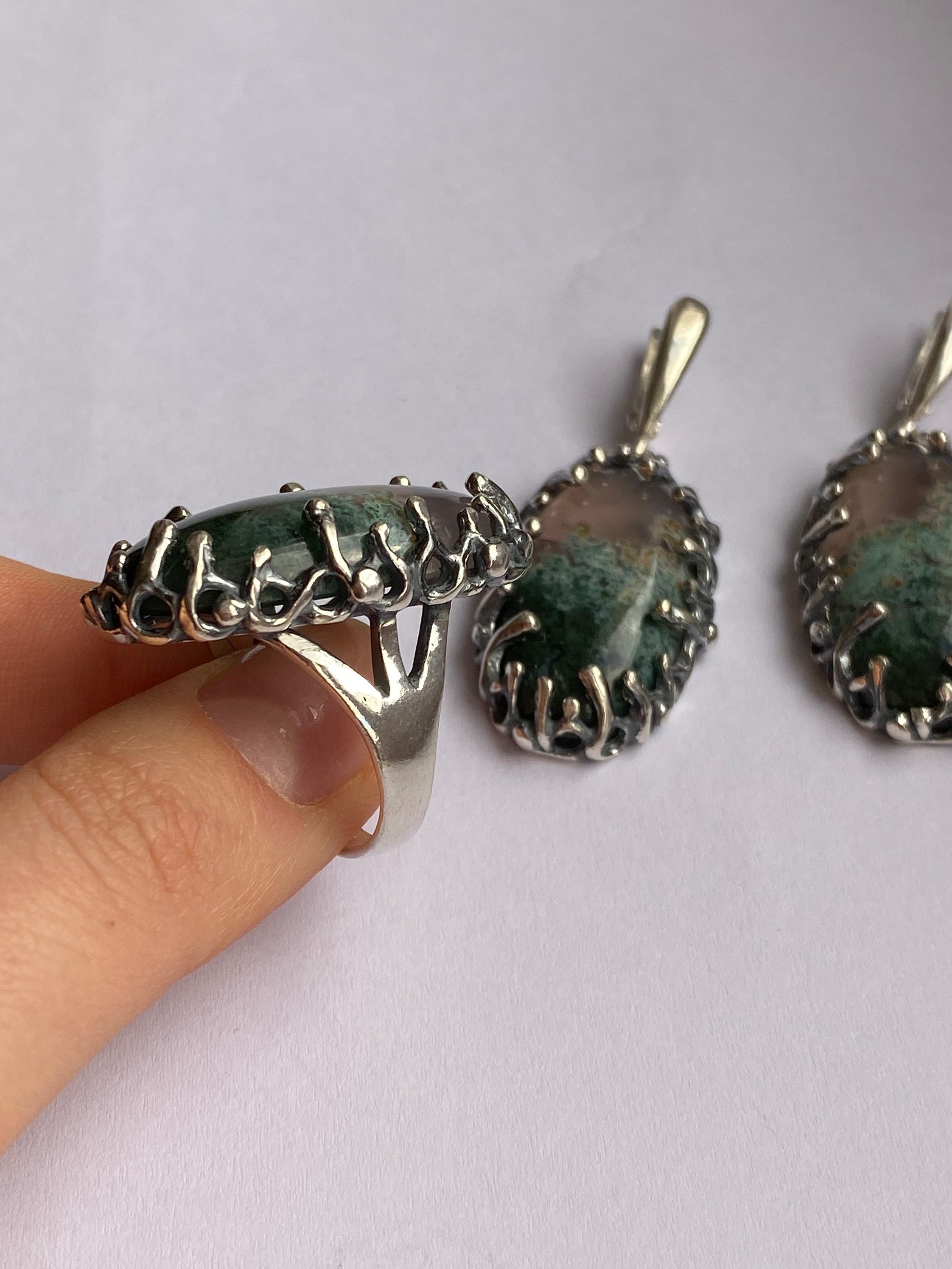 Huge stone ring Large natural stone ring Rare stone jewelry | Etsy