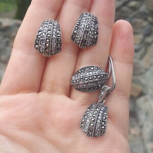 Marcasite Zirconia Jewelry Marcasite Small Earrings Small Marcasite ...