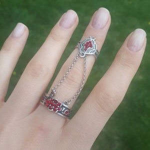 Chain Ring Pomegranate Ring Full Finger Ring Armenian Silver ...