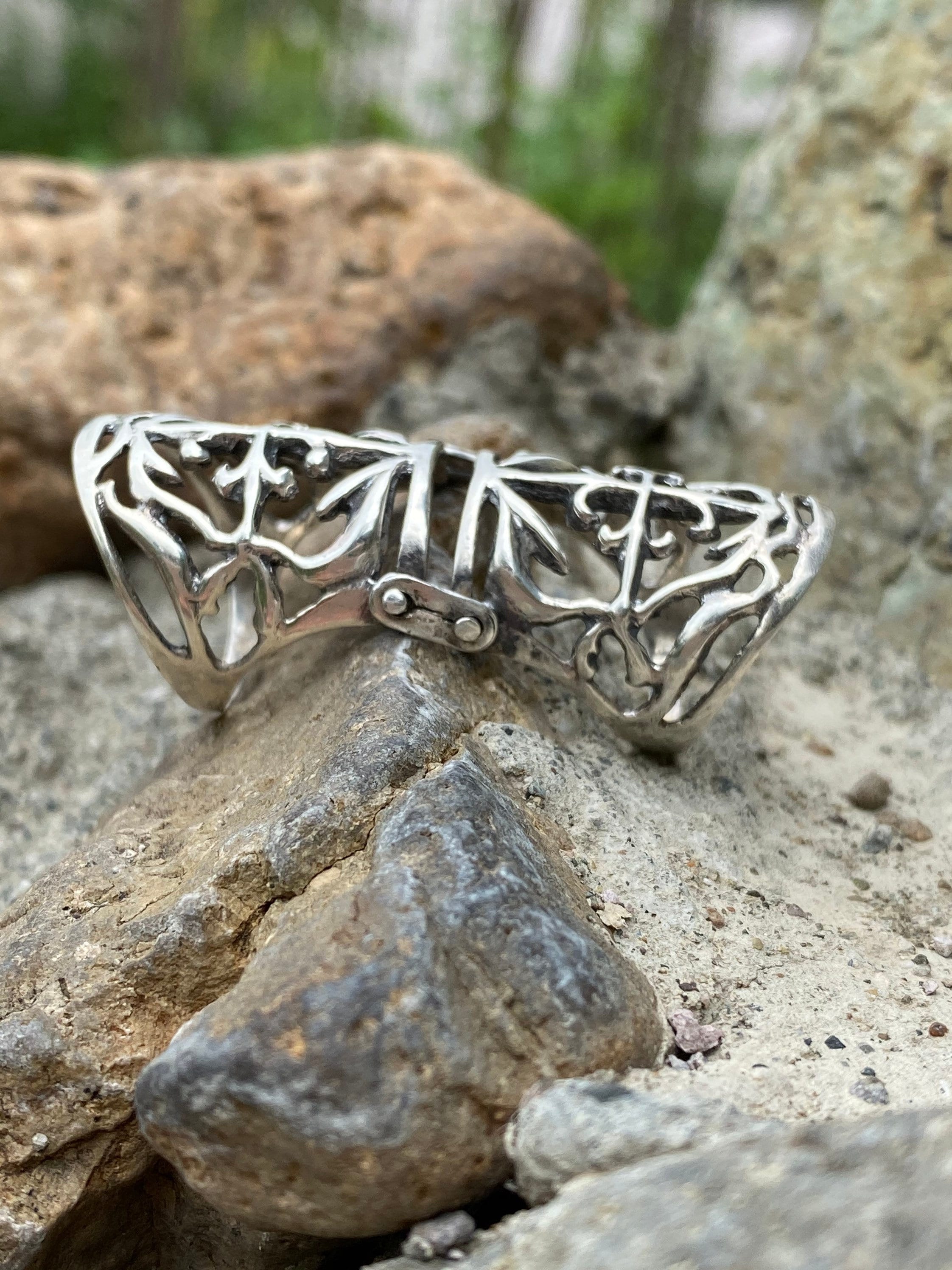 Armor full finger Ring shield ring sterling silver armor ring | Etsy