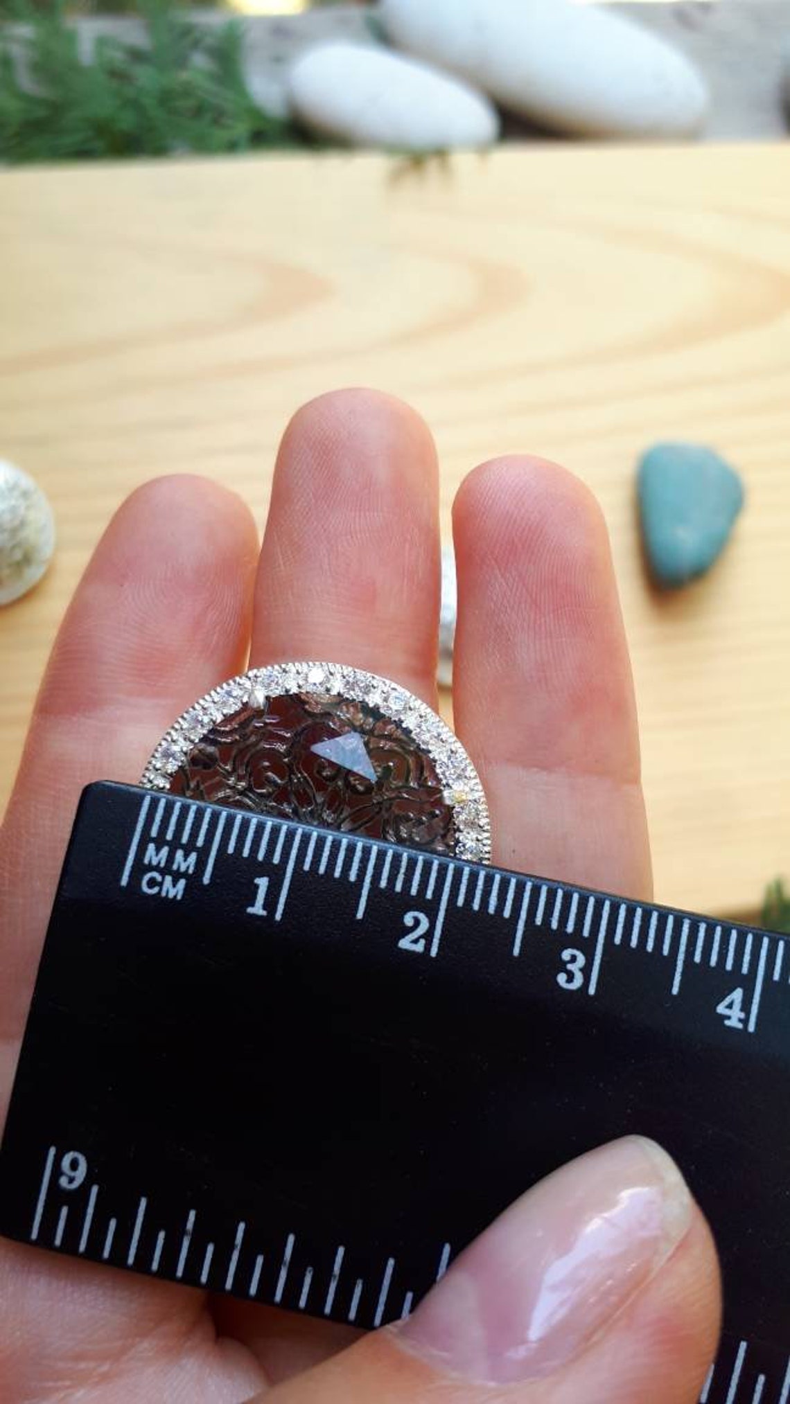 Extra Large Round Ring Luxury Round Silver Ring Large Crystal Silver ...