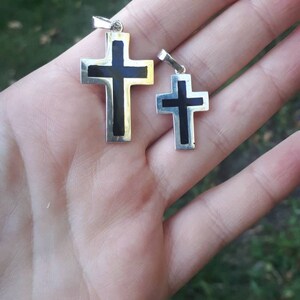 Couples Crosses Enamel Cross Couple Necklace Silver Crosses for Him for ...