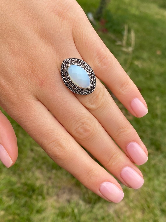 Moonstone Ring 925 STERLING Silver Ring Oval Earrings Gift for - Etsy