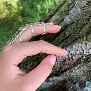 Full Finger Ring Finger Long Ring Long Finger Ring Sterling Silver Full ...