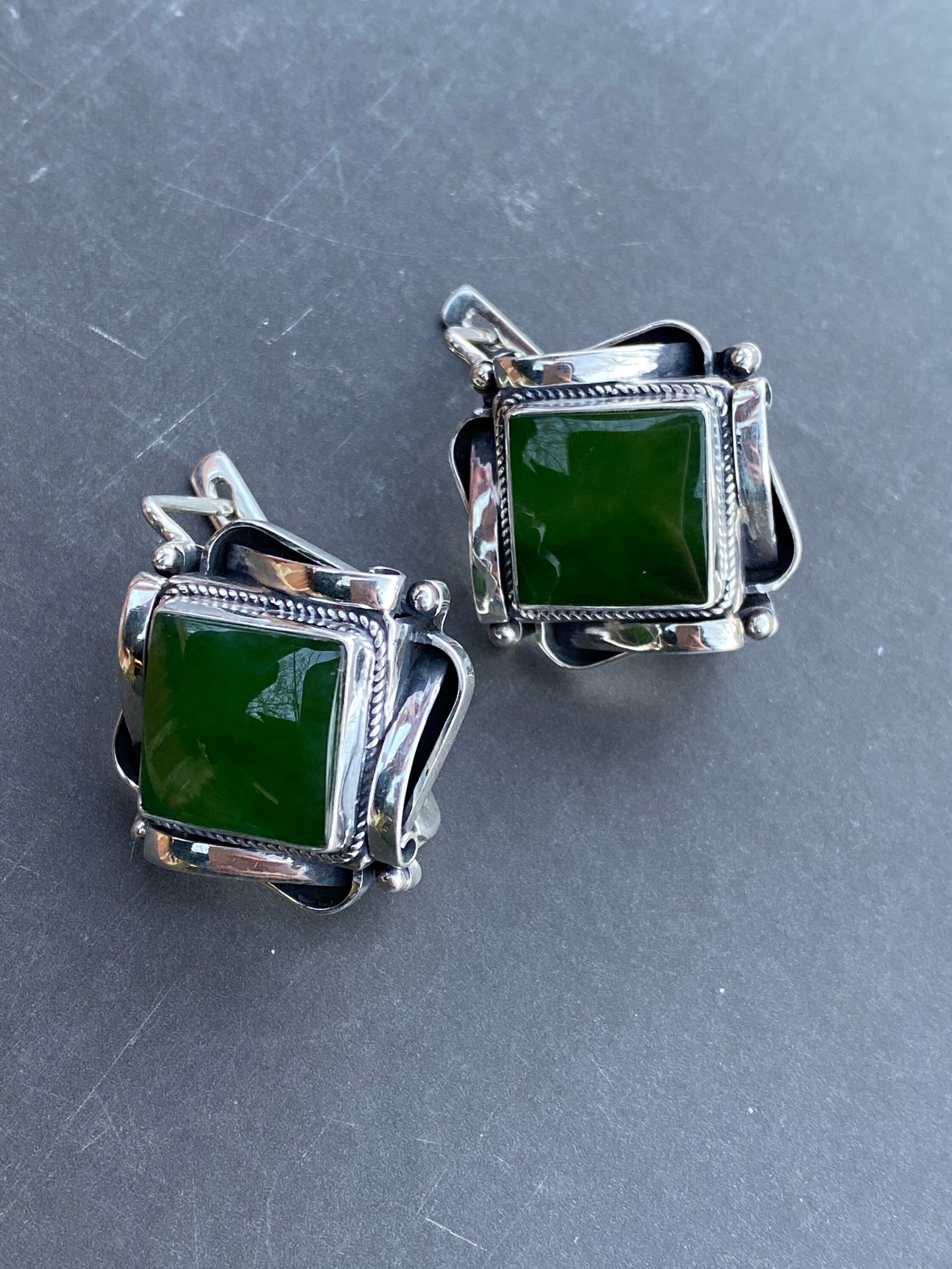 Nephrite jewelry Silver Jade jewelry Jadeite jewelry Green | Etsy