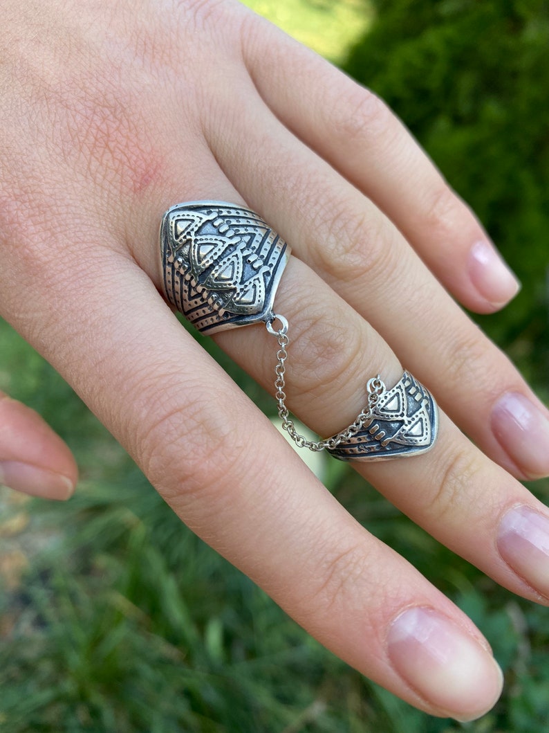 Double Ring Chain Ring Double Chain Ring Slave Change Ring - Etsy