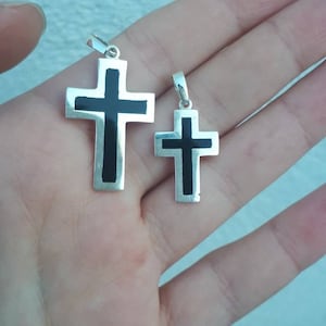 Couples Crosses Enamel Cross Couple Necklace Silver Crosses for Him for ...