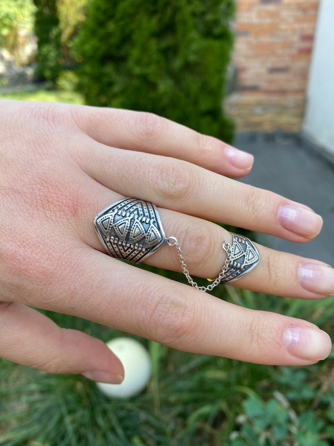 Double Ring Chain Ring Double Chain Ring Slave Change Ring - Etsy