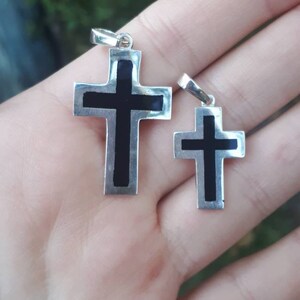 Couples Crosses Enamel Cross Couple Necklace Silver Crosses for Him for ...