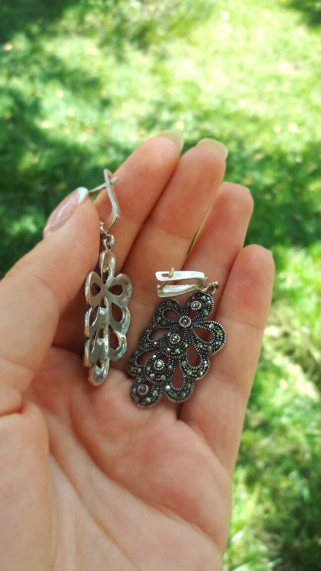 Full Finger Ring Large Silver Ring Marcasite Huge Ring Extra Large Ring ...