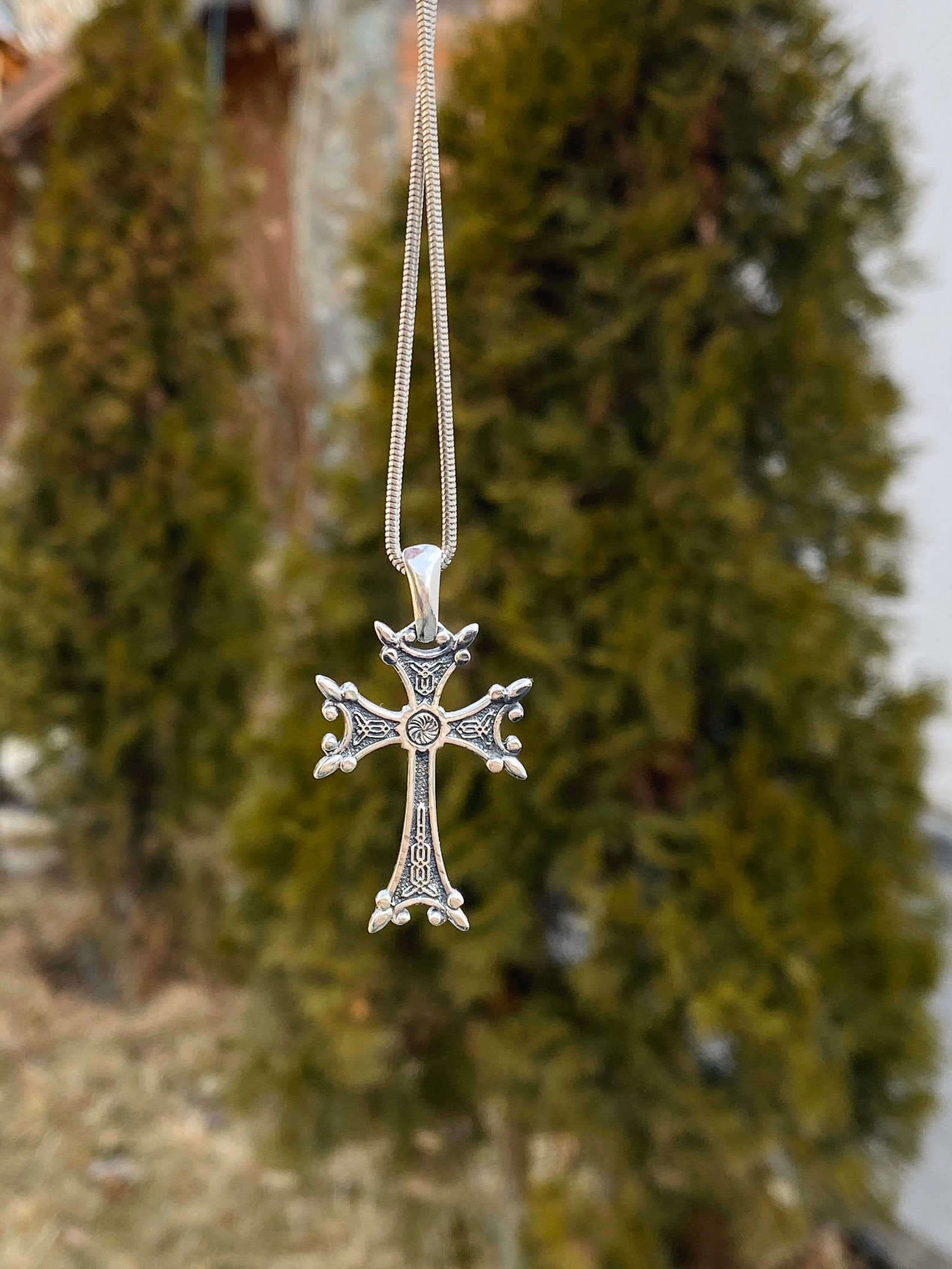 Armenian Cross Pendantarmenian Cross Necklace Postament - Etsy