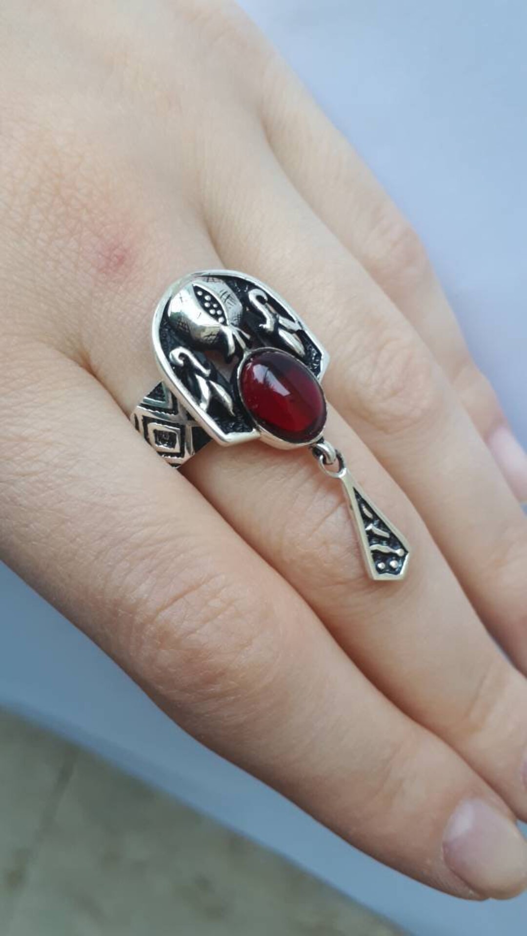 Pomegranate Ring Persephone Ring Vintage Pomegranate Ring Unique ...