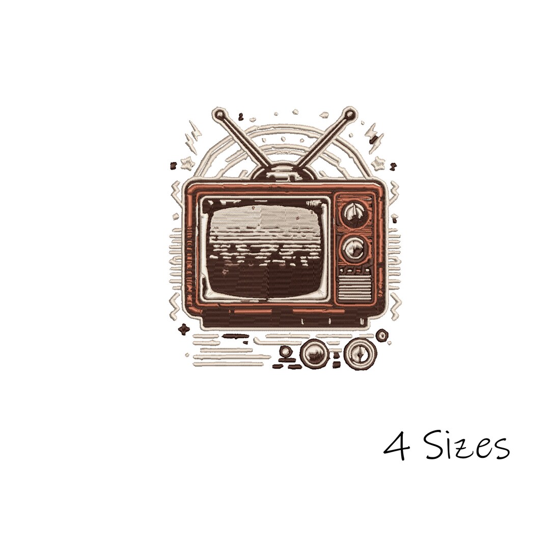 Vintage TV Embroidery Design Machine Embroidery File - Etsy