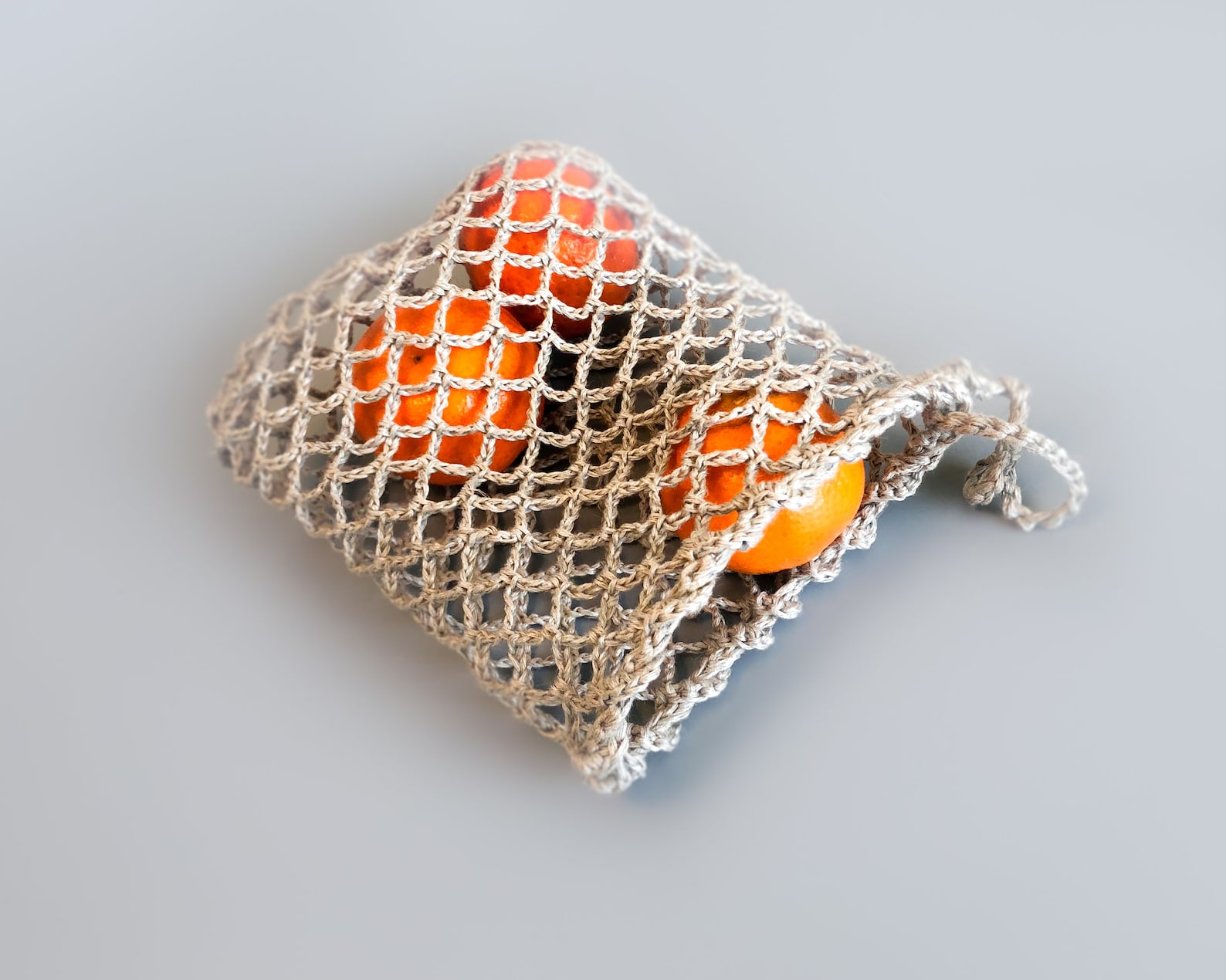 Mesh Net Produce Bag, Medium Size Linen Produce Bag, Produce Bags for ...