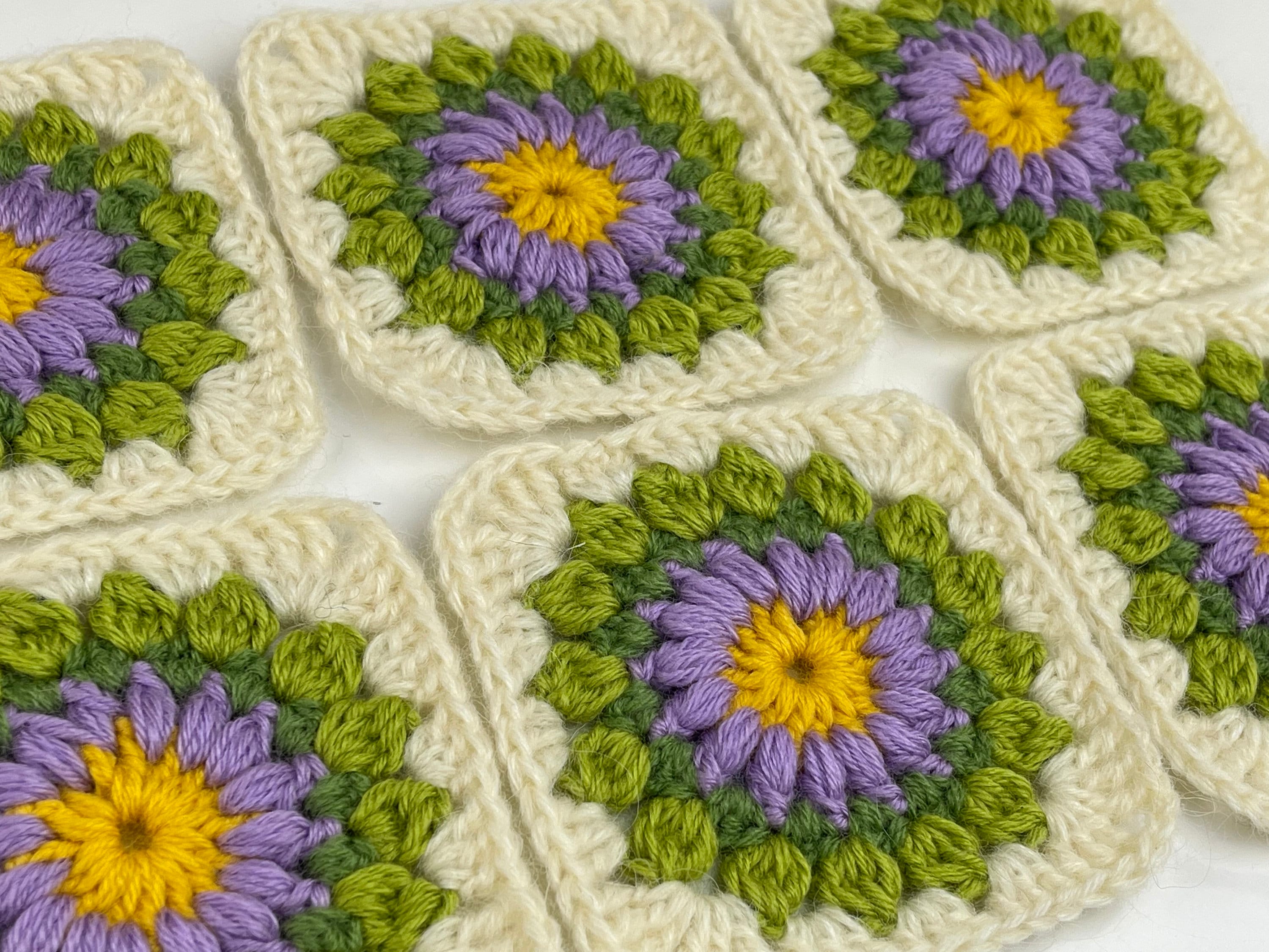Rose Violet Granny Square Crochet Pattern (PDF Download) - Etsy