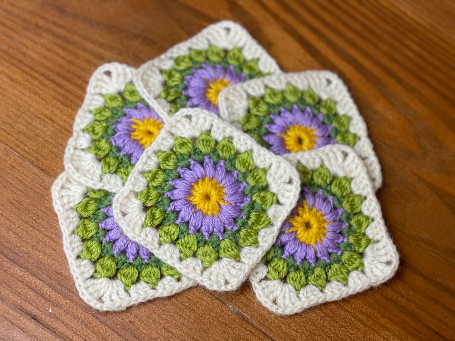 Rose Violet Granny Square Crochet Pattern (PDF Download) - Etsy