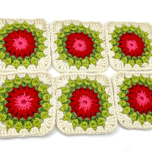 Granny Squares PDF, Rose /violet Granny Square Crochet PDF PATTERN ...