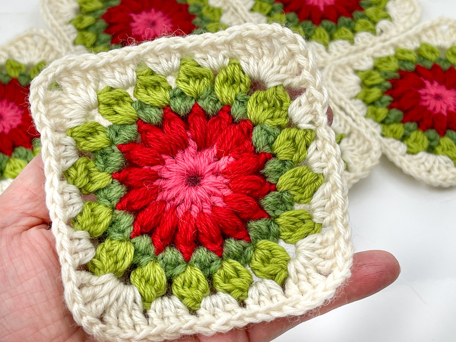 Rose Violet Granny Square Crochet Pattern (PDF Download) - Etsy