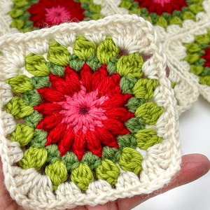 Rose Violet Granny Square Crochet Pattern (PDF Download) - Etsy