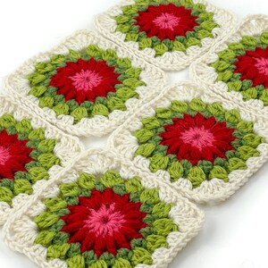 Granny Squares PDF, Rose /violet Granny Square Crochet PDF PATTERN ...
