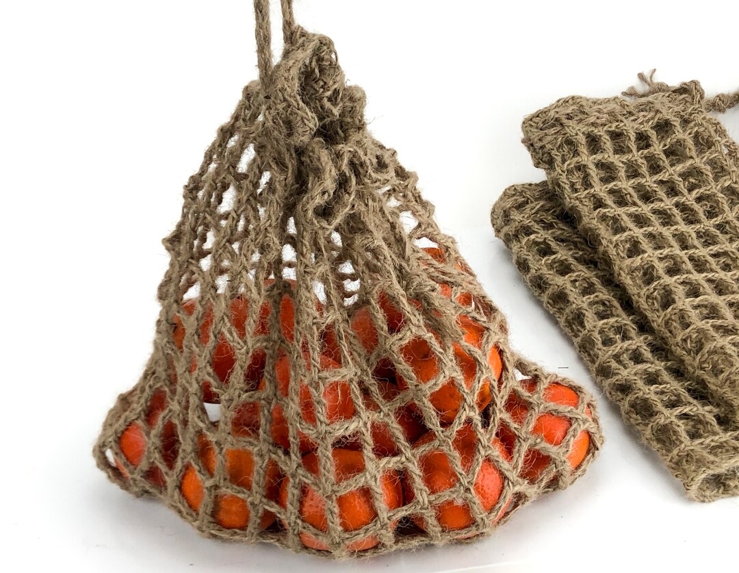 Jute Net Bag, Produce Bag, Ecological Reusable Bags, Farmers Market Bag ...