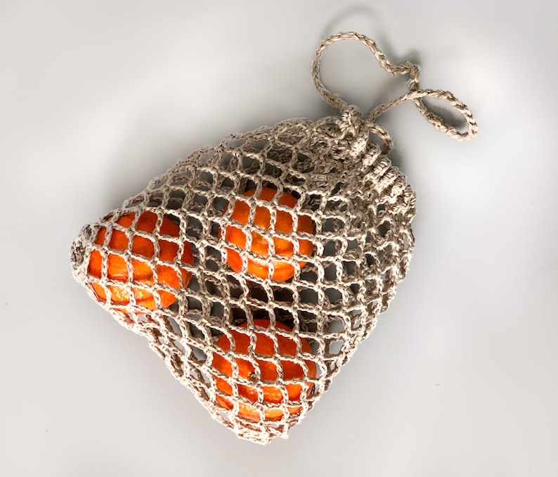 Mesh Net Produce Bag, Medium Size Linen Produce Bag, Produce Bags for ...