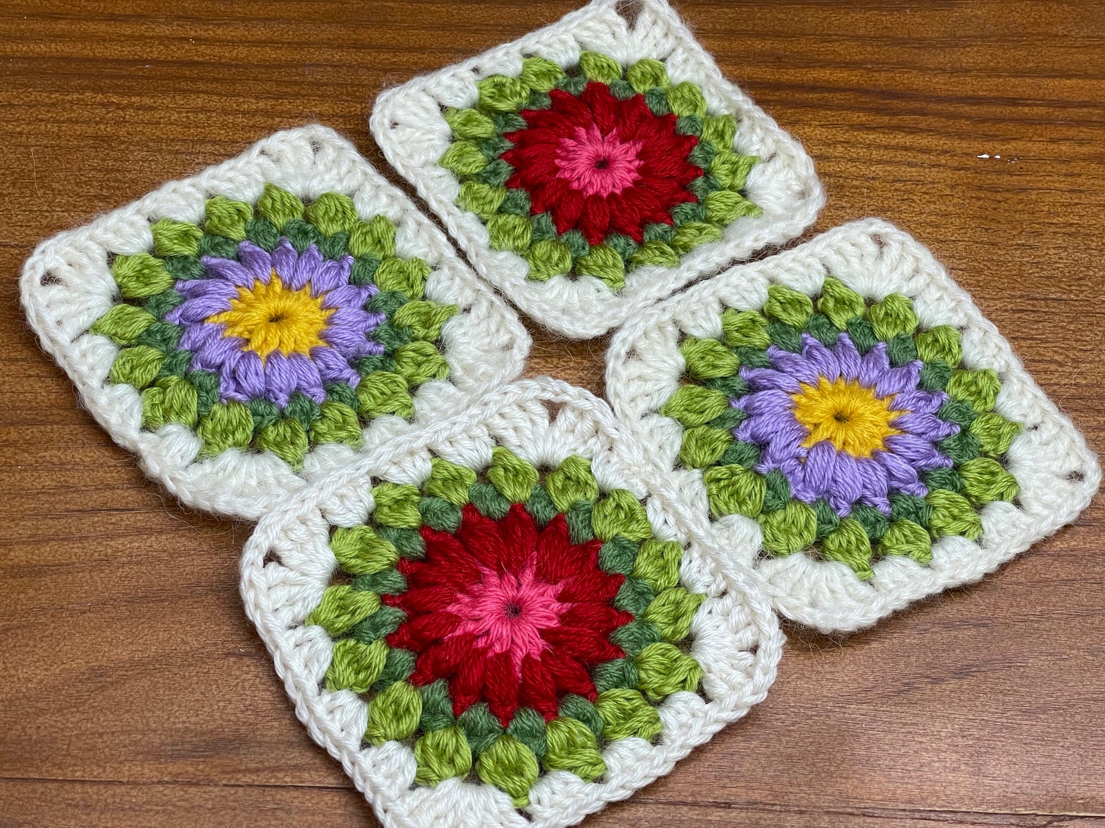 Rose Violet Granny Square Crochet Pattern (PDF Download) - Etsy
