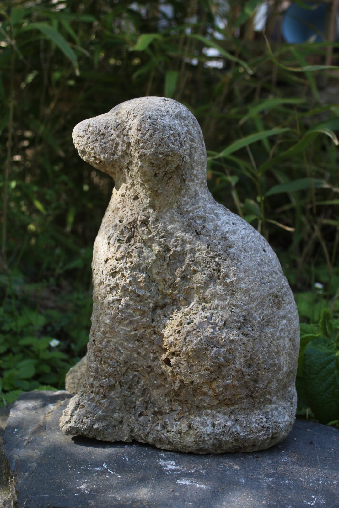 Small Dog, Sitting, Limestone - Etsy