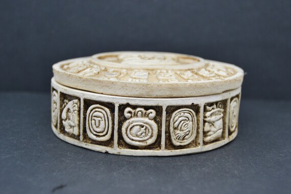 Mayan calendar jewelry box, Mayan calendar box, jewel… - Gem
