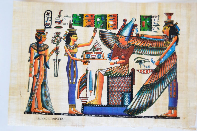 Egyptian Papyrus Art: Ancient Egypt Decoration, Set of 2 - Etsy