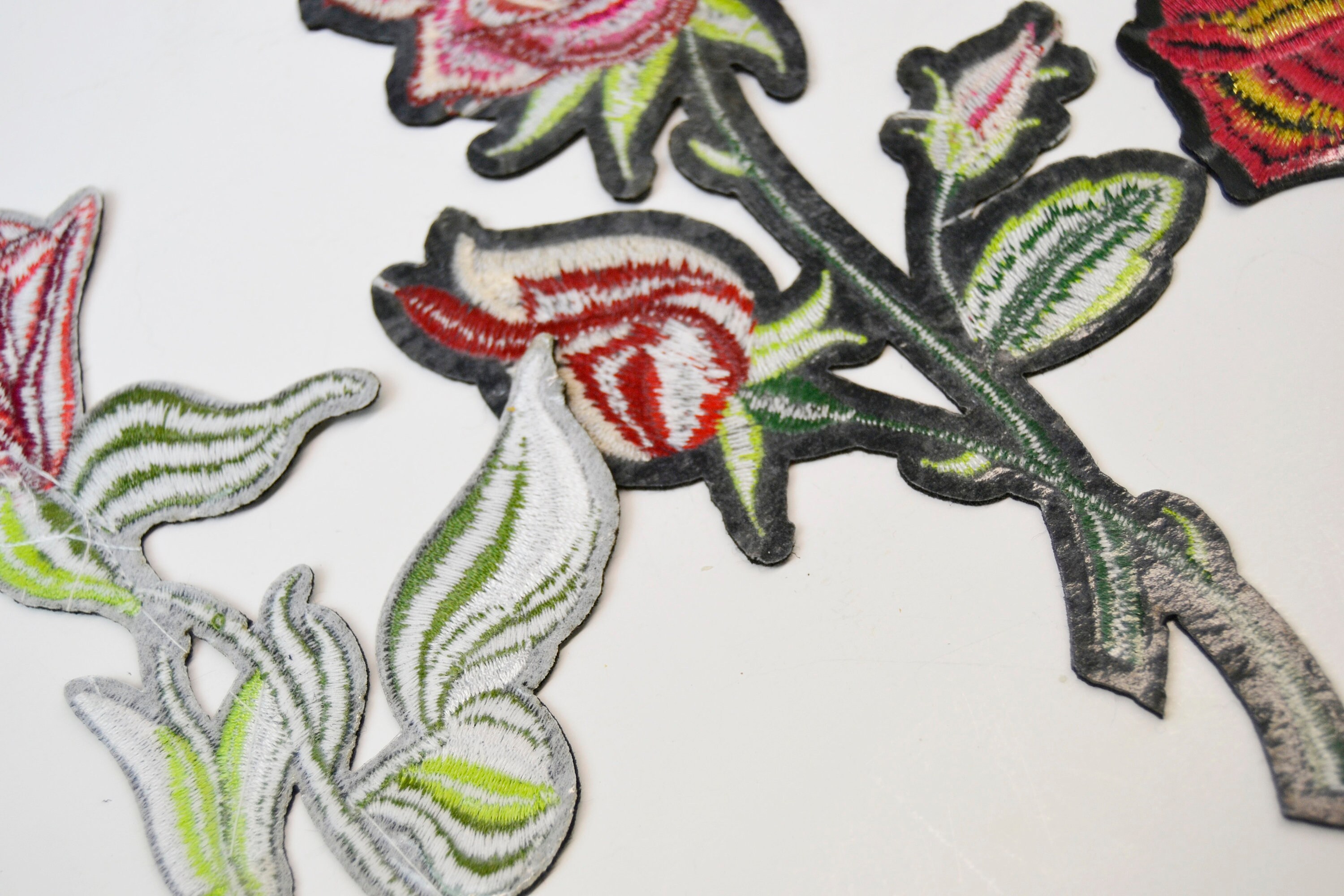 Embroidered Pink Patches Pink Patches Rose Set Patch Set - Etsy