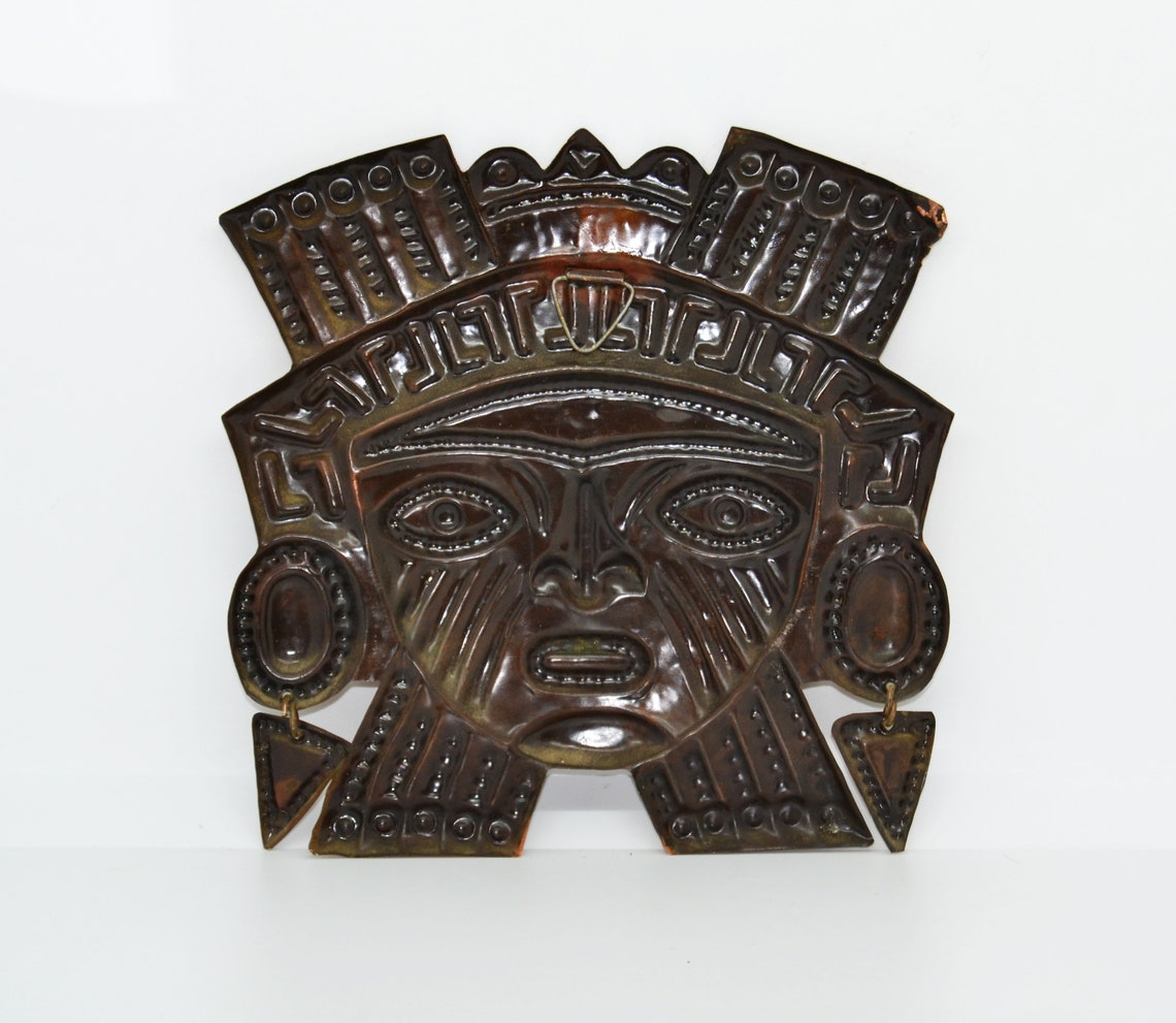 Mayan Copper God Inca God Plaque Inca Wall Decoration | Etsy