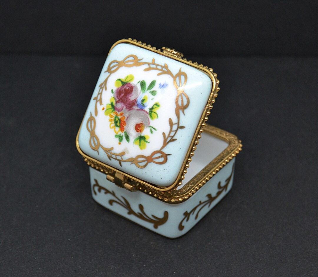 Vintage Miniature Porcelain Box: Hand Finished Collectible, 19th ...
