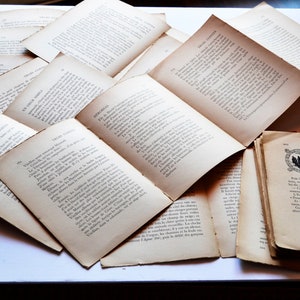 50 Old Book Pages, Loose Book Pages, Vintage Paper Pages, Vintage Paper ...