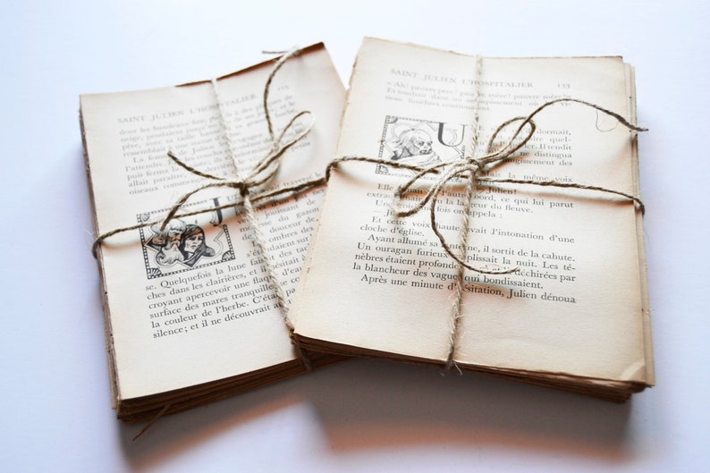 50 Old Book Pages Loose Book Pages Vintage Paper Pages | Etsy