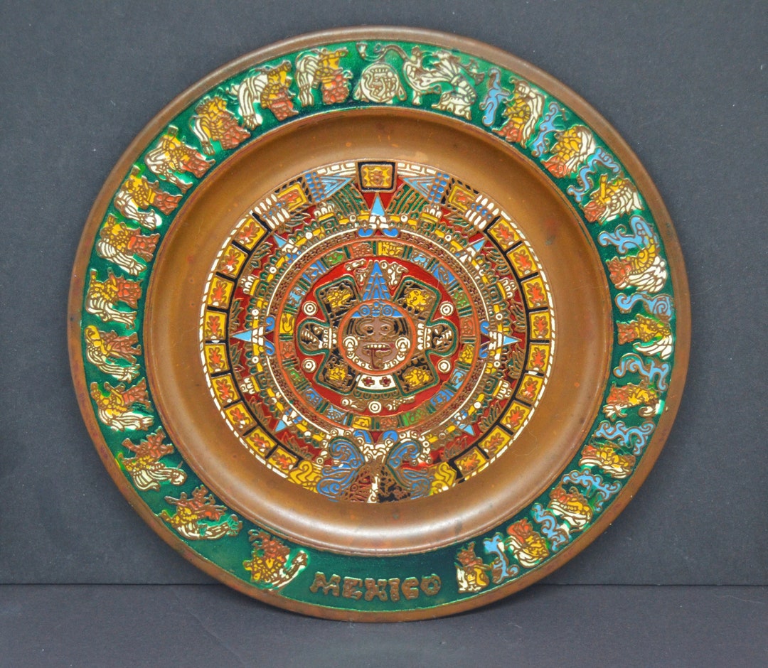 Sun Calendar Plate, Aztec Sun, Stone Calendar, Collectible Brass Plate ...