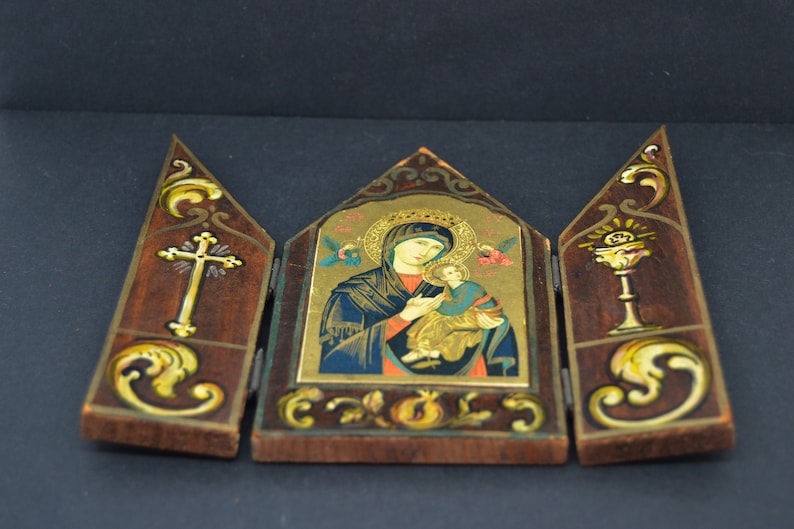 Vintage Religious Triptych Religious Decoration Altar - Etsy