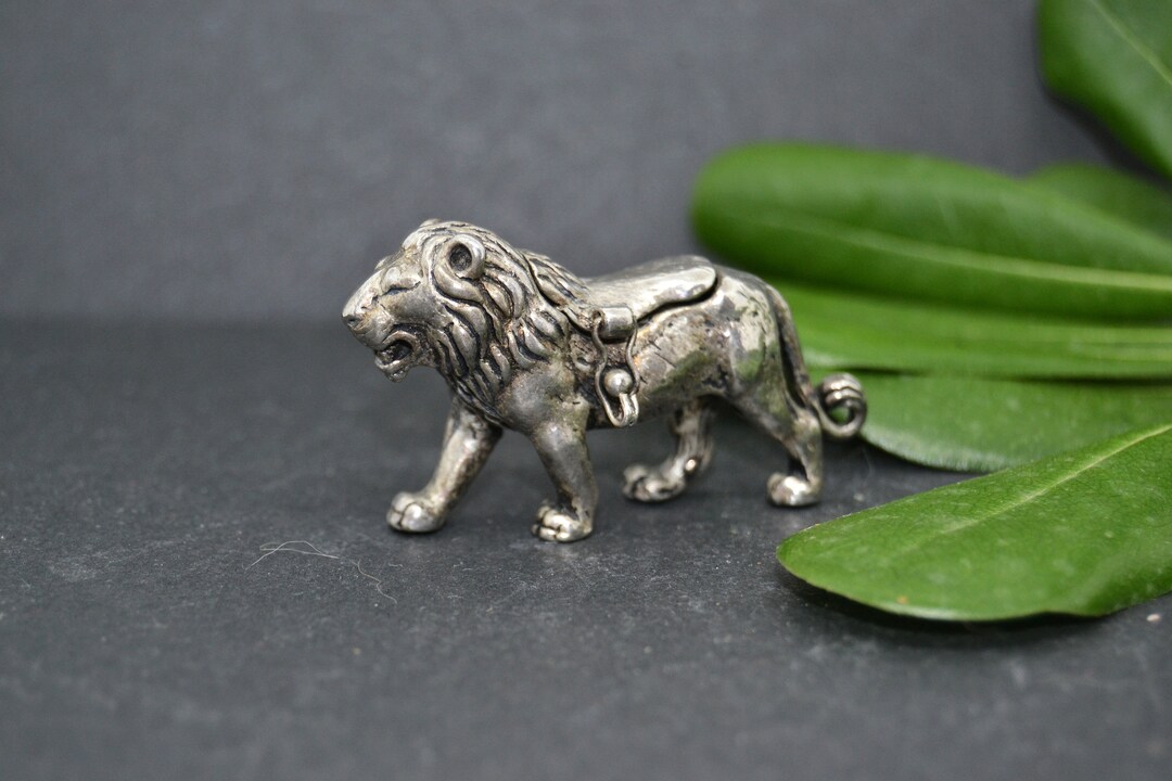 Alpaca Lion Pillbox,collector Pillbox,alpaca Box,vintage Pillbox,alpaca ...