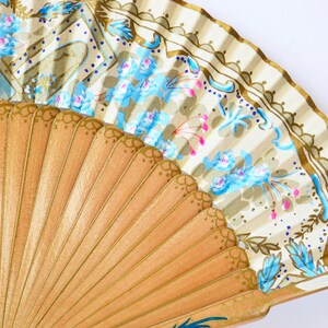Hand Painted Wood Fan Vintage Hand Fan Old Hand Made Fan of | Etsy