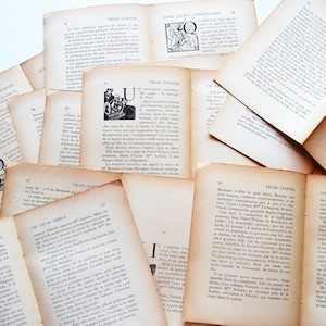 50 Old Book Pages, Loose Book Pages, Vintage Paper Pages, Vintage Paper ...