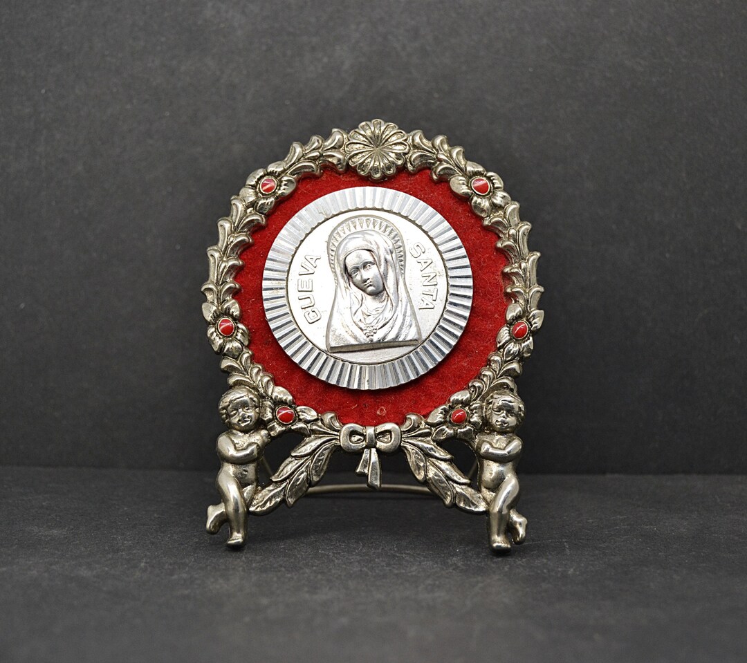Frame With Virgin of Holy Cave, Metal Frame, Religious Decoration ...