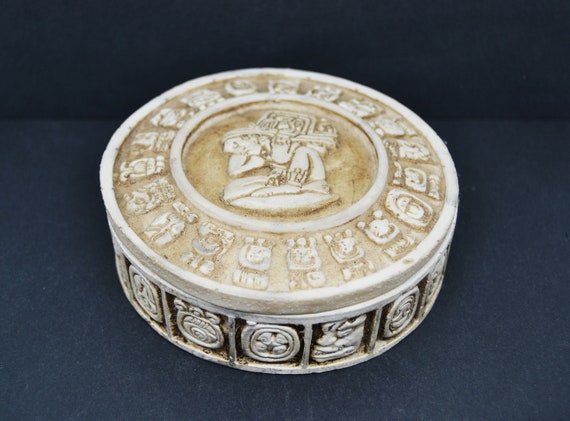 Mayan calendar jewelry box, Mayan calendar box, jewel… - Gem