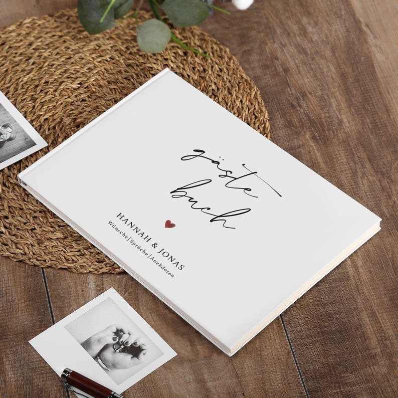 Hardcover Guest Book for the Wedding Personalized by Printing, as a ...