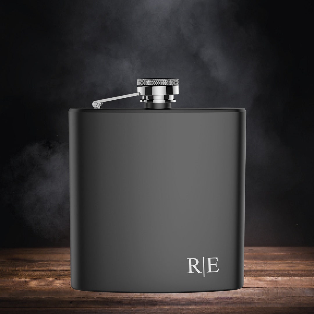 Stainless Steel Hip Flask Personalized With Initials Engraving Matt ...