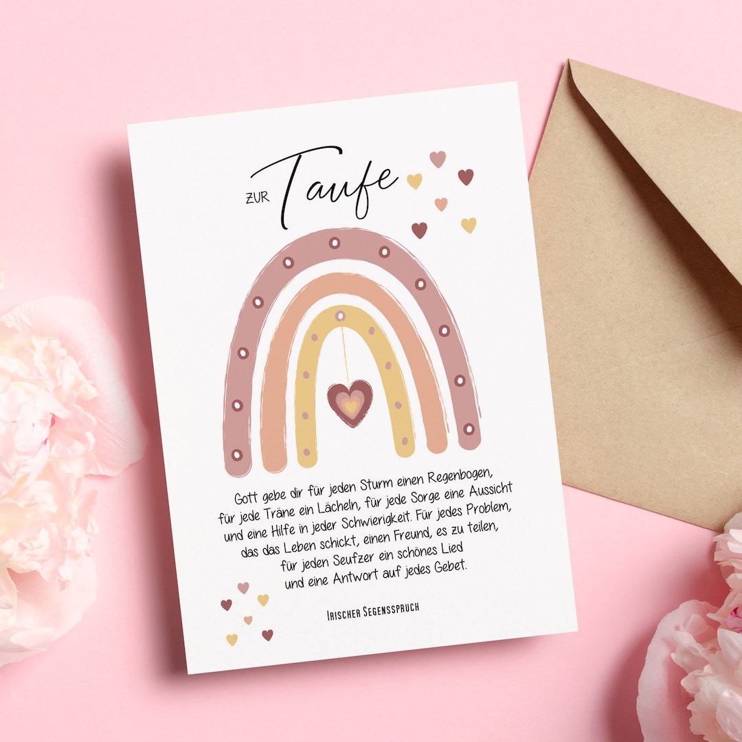 Card Baptism Motif Rainbow, Card for Baptism Holy Baptism, Baptism Card ...