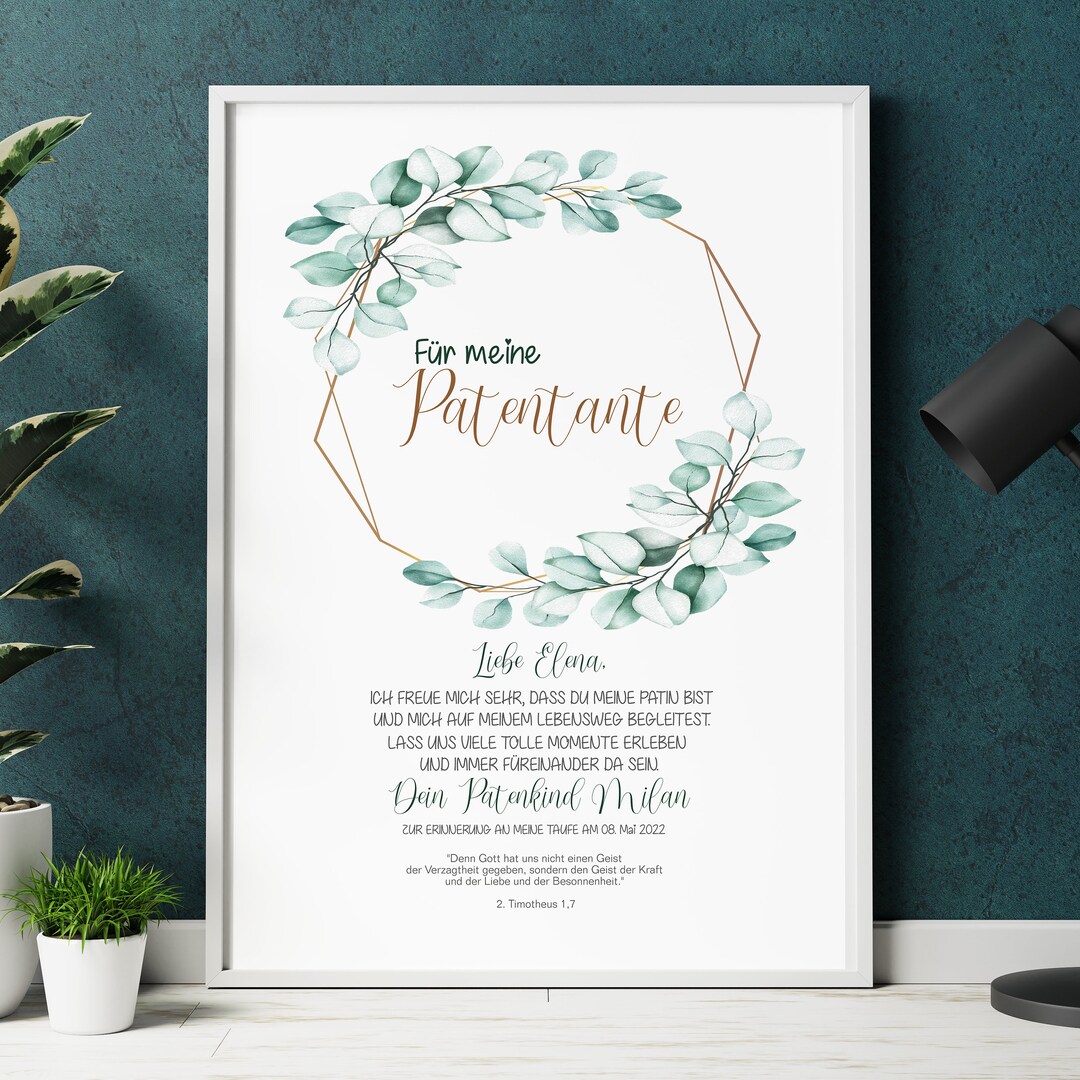 GODPARENT LETTER Euka Dream Personalized as a Gift for Baptism ...