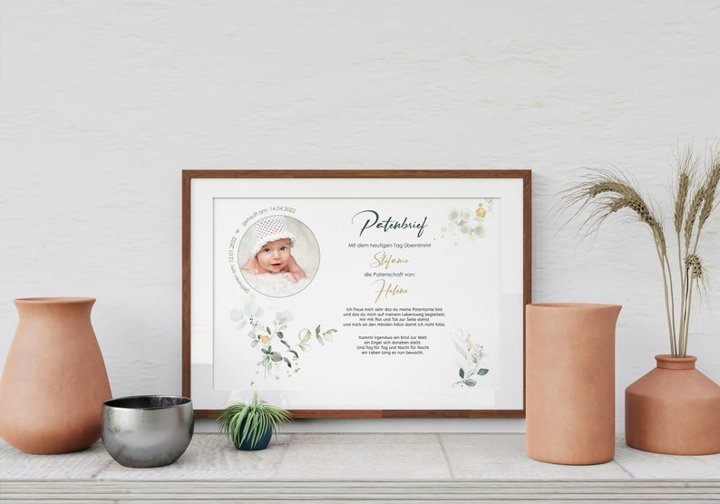 GODPARENT LETTER With Photo Personalized as a Gift for Baptism ...