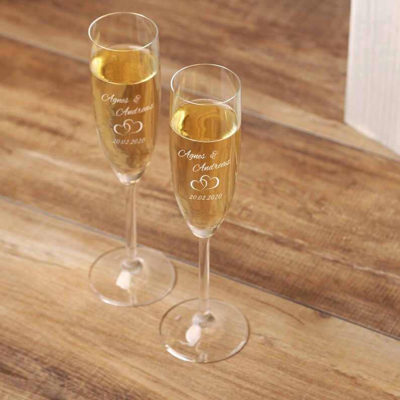 2 Leonardo Champagne Glasses in Gift Box With Engraving of the - Etsy